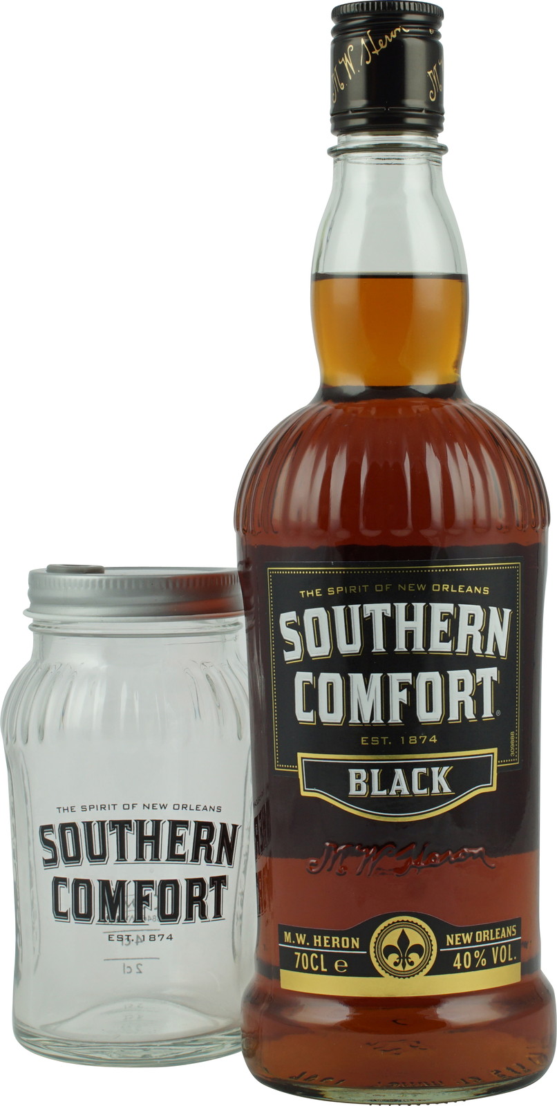 Southern Comfort Black 0,7 Liter, 40 % Vol. mit Mason J