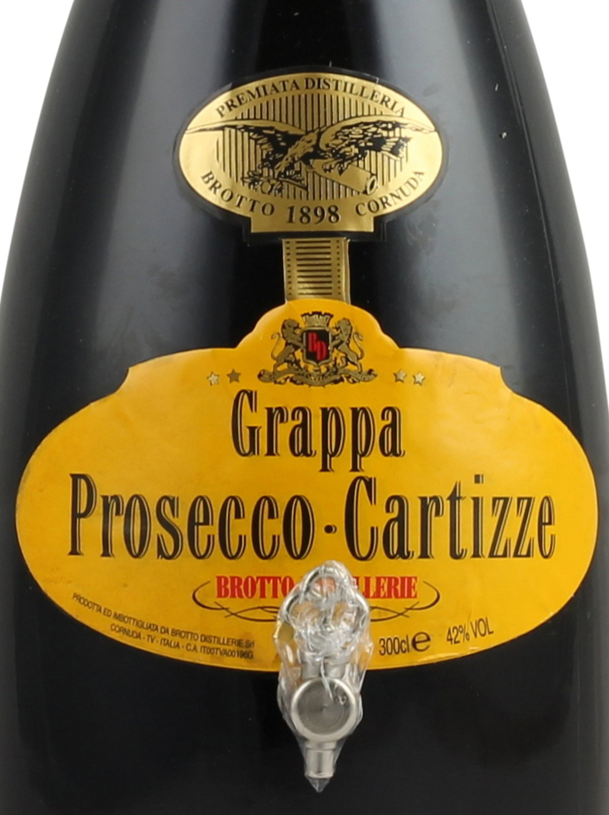 Brotto Grappa Prosecco Cartizze 3000 ml 42 % Vol., Grappa Magnum-Flasche