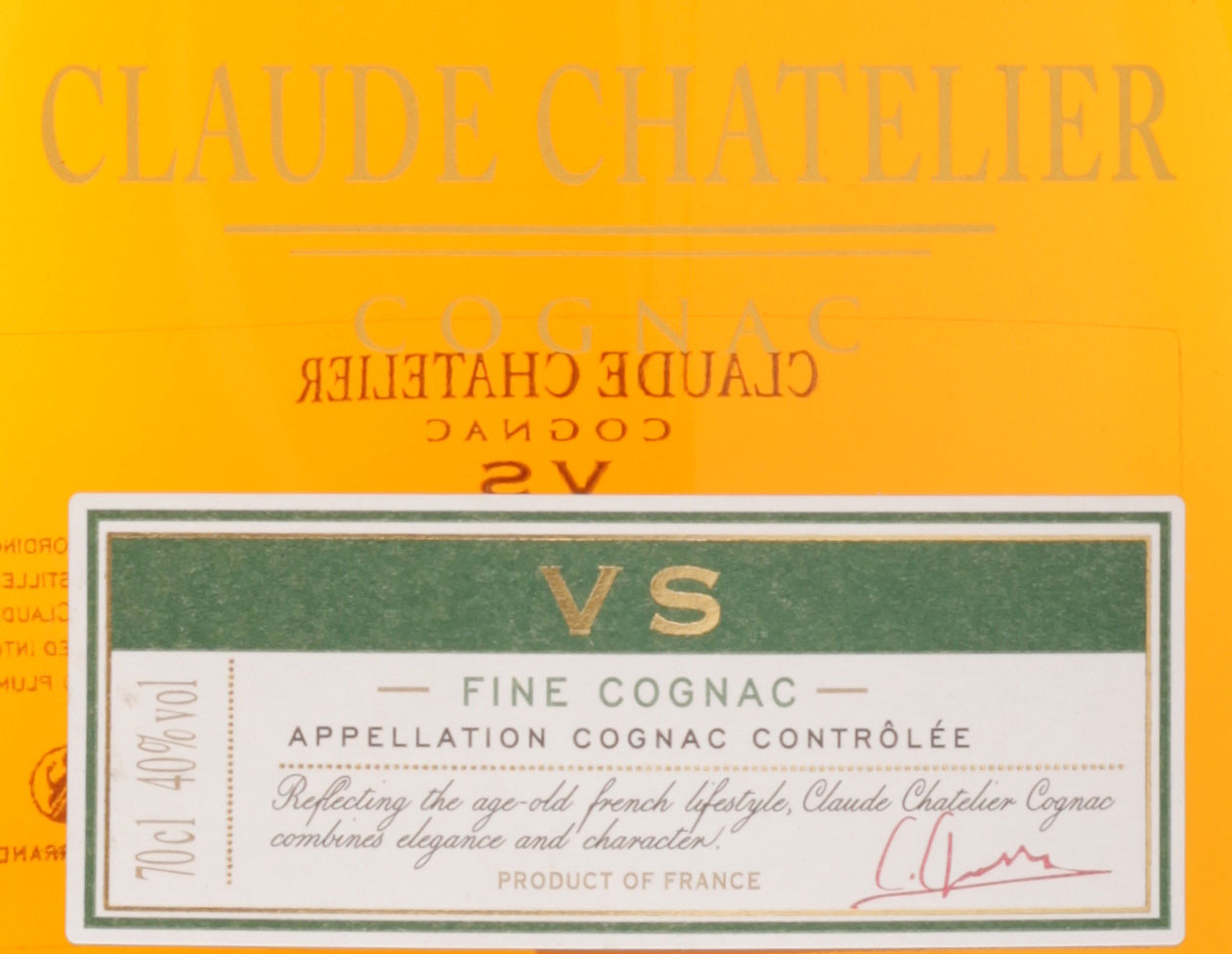 Claude Chatelier Cognac VS 0,7 Liter 40 % Vol.