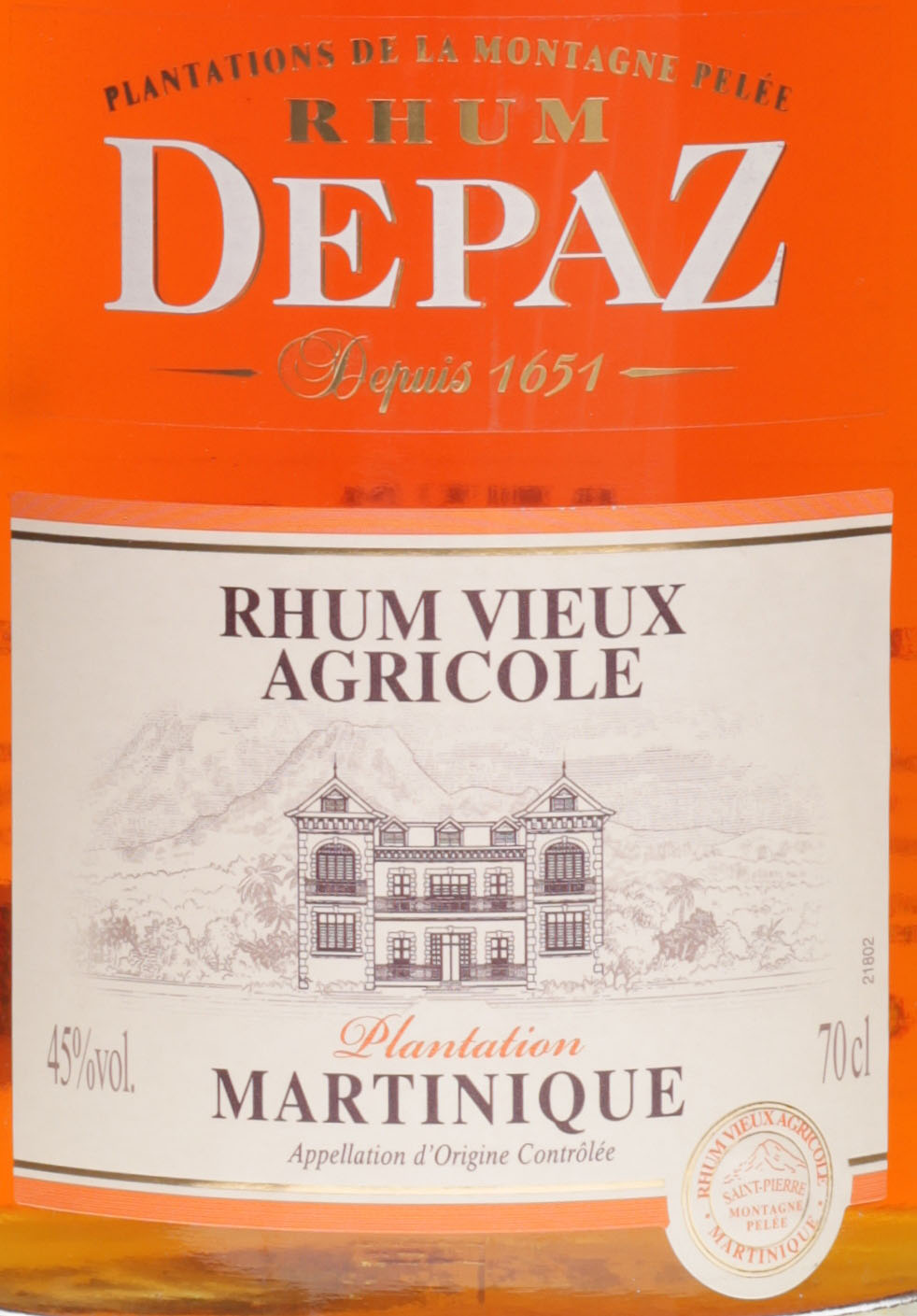 Depaz Rhum Plantation Vieux Agricole 0,7 Liter 45 % Vol