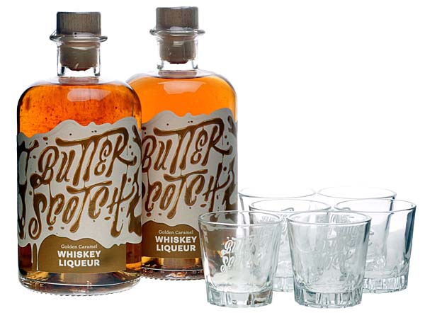 Butterscotch Irish Whiskey Tasting Set mit 6 Gläser
