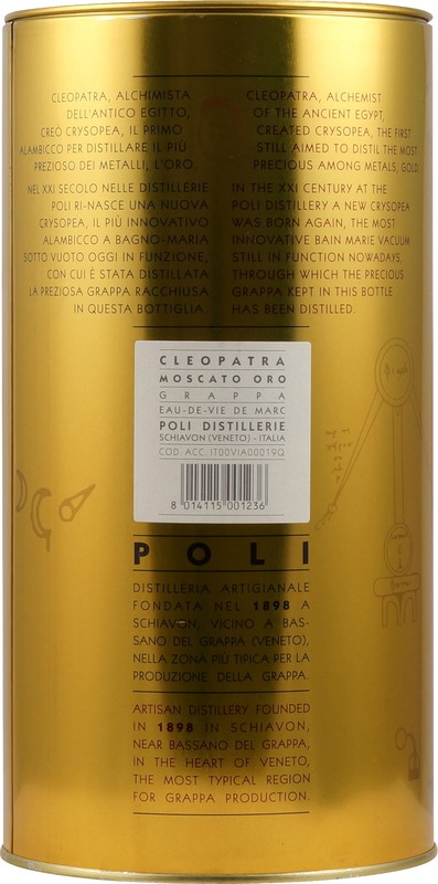 Jacopo Poli Grappa Cleopatra Moscato Oro 700 ml 40 % Vol.