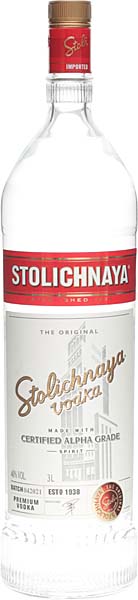 Stolichnaya Premium Vodka 3 Liter - Wodka Großflasche