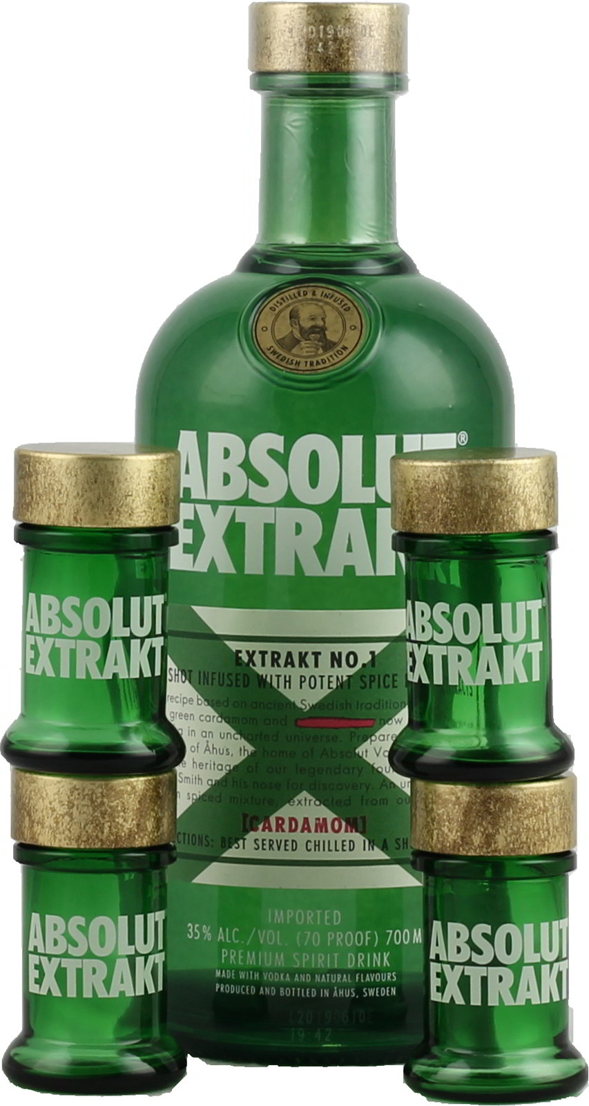 Absolut Extrakt mit 4 Extrakt Shot Gläsern bei uns im S