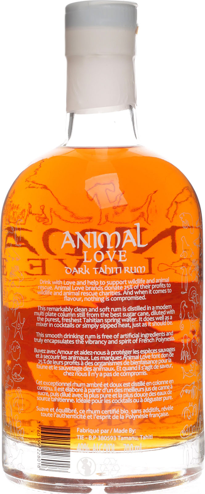 Animal Love Tahiti Dark Rum 0,7 Liter 40 % Vol. im Shop