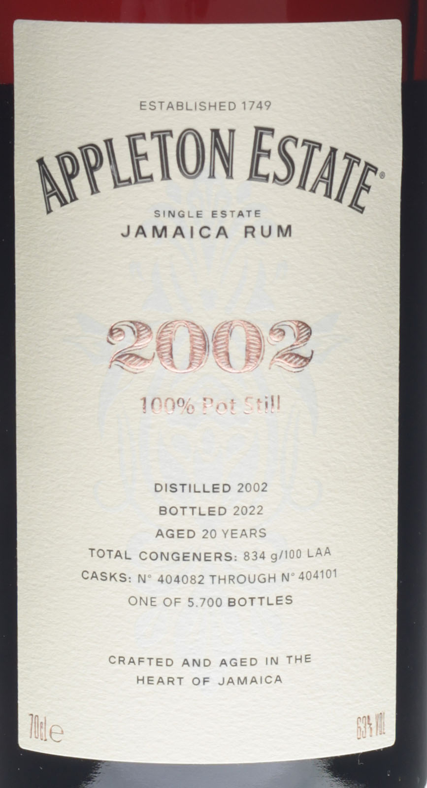 Appleton Estate 2002 kommt hier im Spirituosen Online S