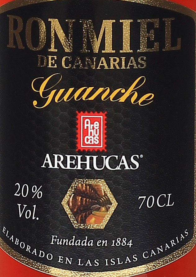 Arehucas Guanche Licor de Ron Miel von den Kanaren