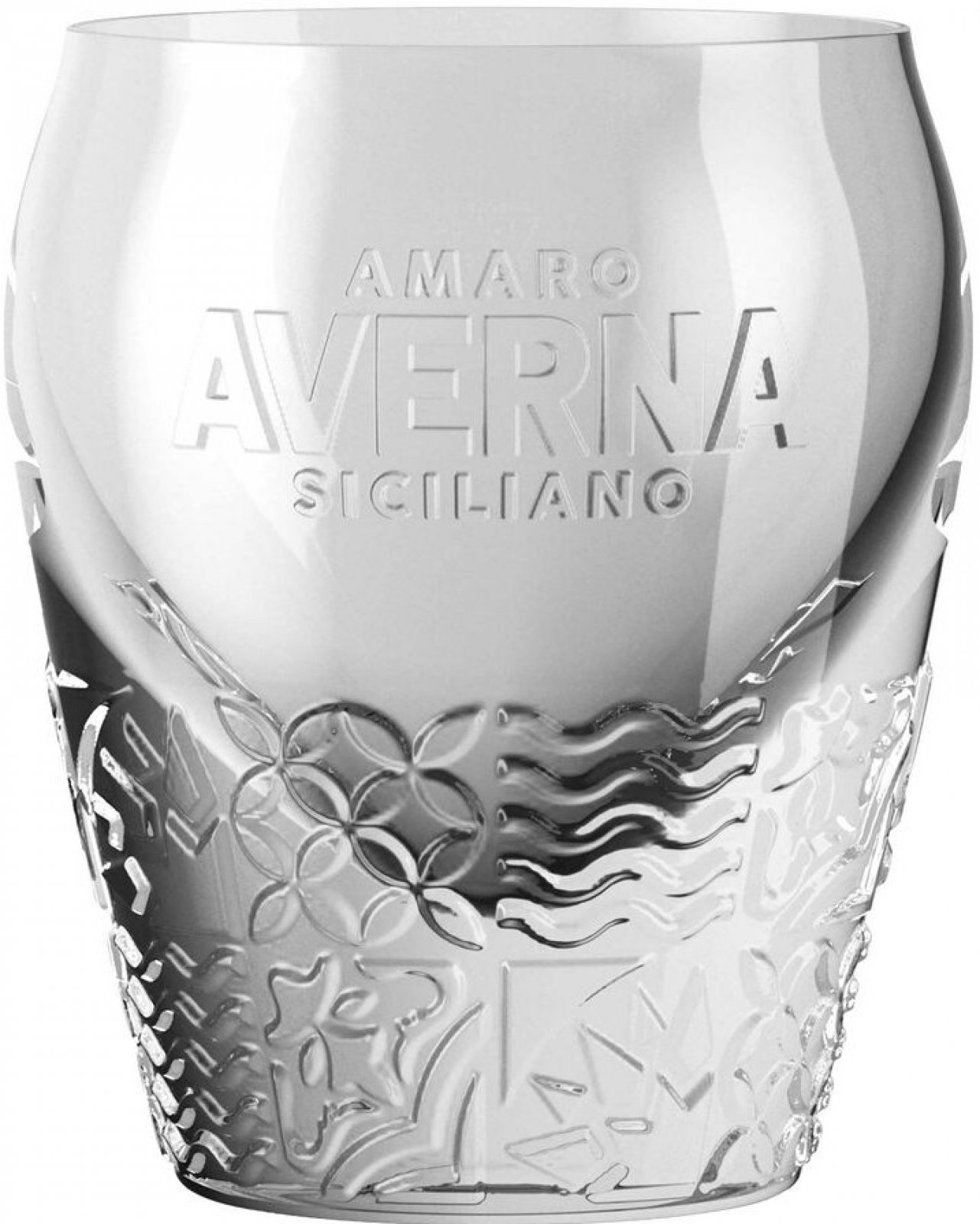 Das Glas von Averna mit 4cl Eichungen und einem schwere