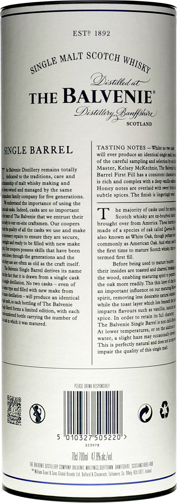 Balvenie 12 Jahre First Fill Single Barrel mit 47,8 % V