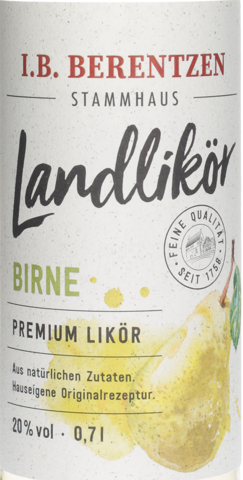 Berentzen Landlikör Birne 0,7 Liter 20 % Vol. bei uns i