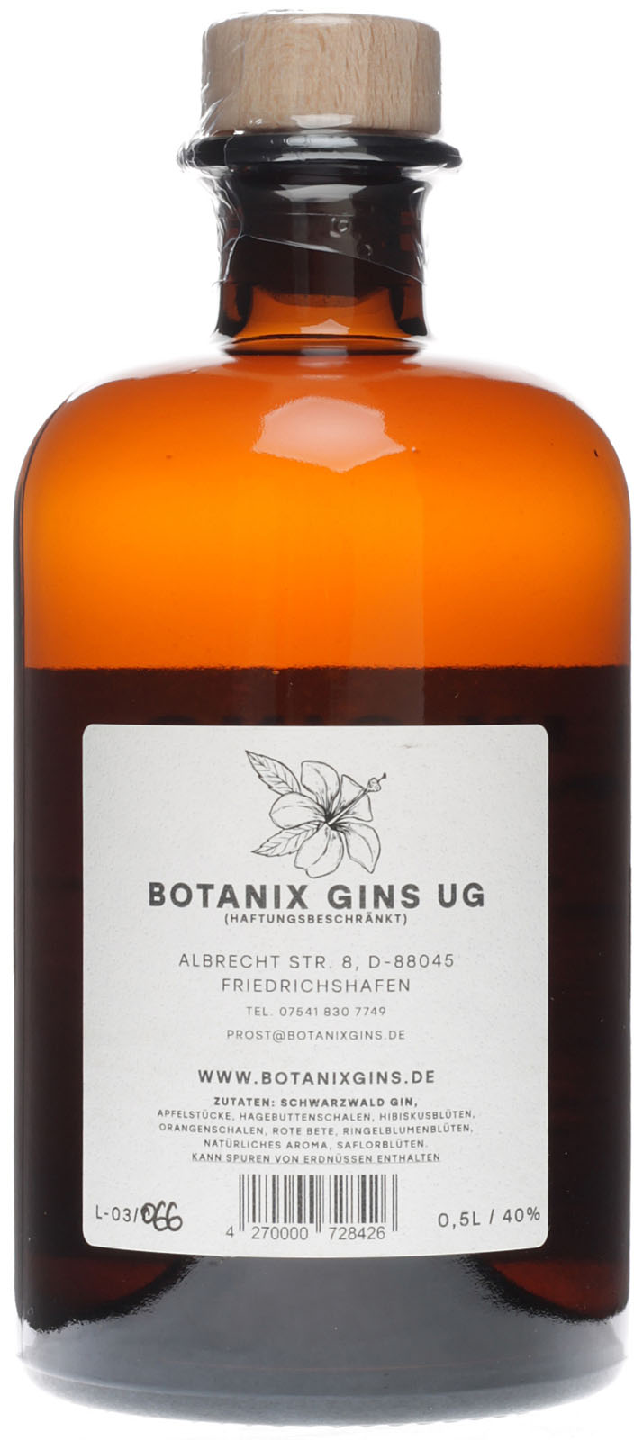 Botanix Gin Infusions Blutorange, Gin aus Deutschland
