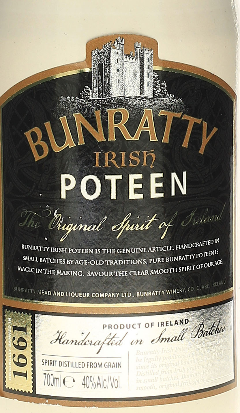 Bunratty Irish Potcheen Spirit 0,7 Liter 40 % Vol.
