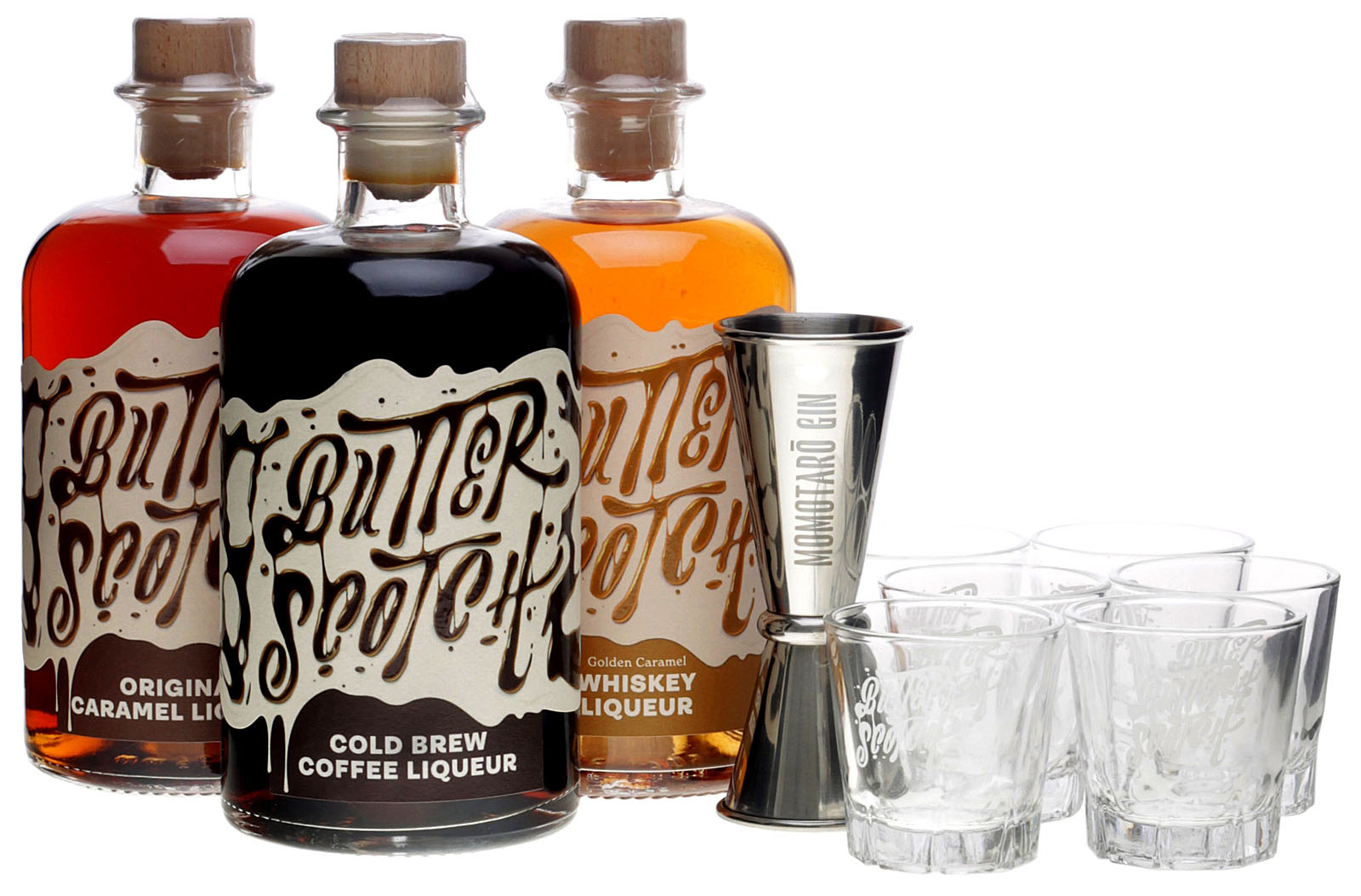 Butterscotch Irish Set - 3x 0,5l, Jigger und 6x Gläser