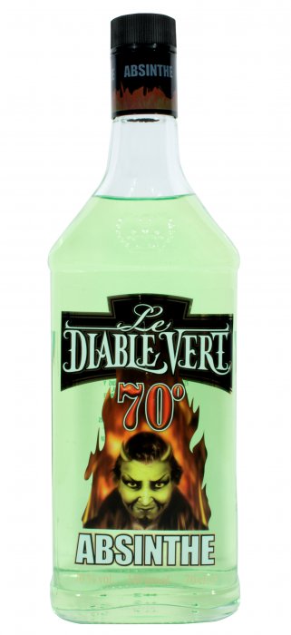 Das Diable Absinth Grün ist ein starker Absinth mit 70%