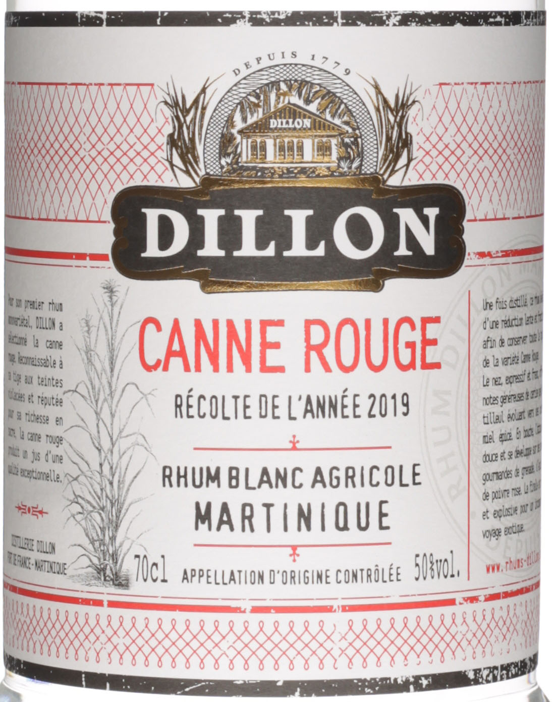 Dillon Rhum Blanc Canne Rouge 0,7 Liter 50 % Vol im Sho