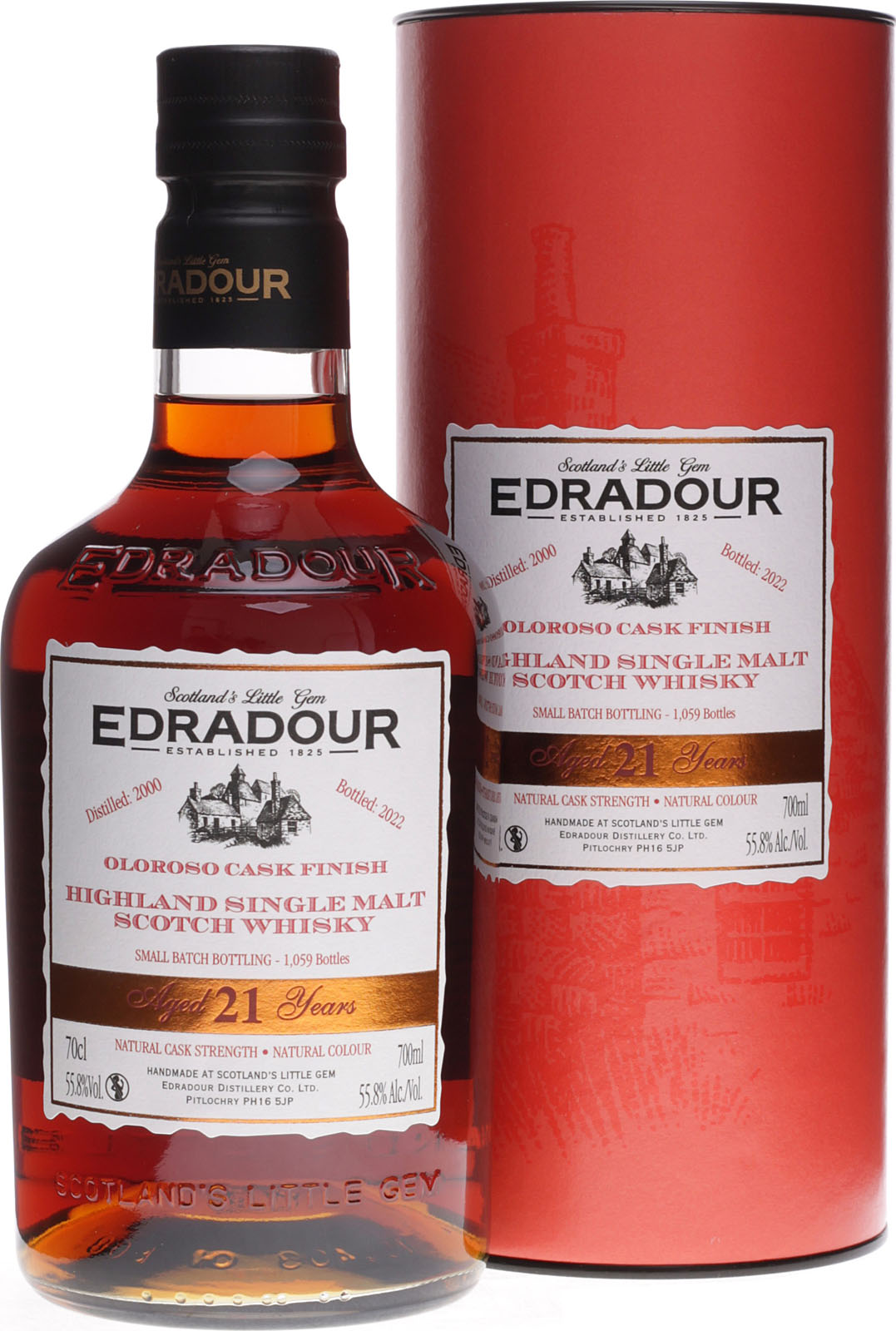 Edradour 21 Jahre Sherry Finish 0,7 Liter 55,8 % Vol. i