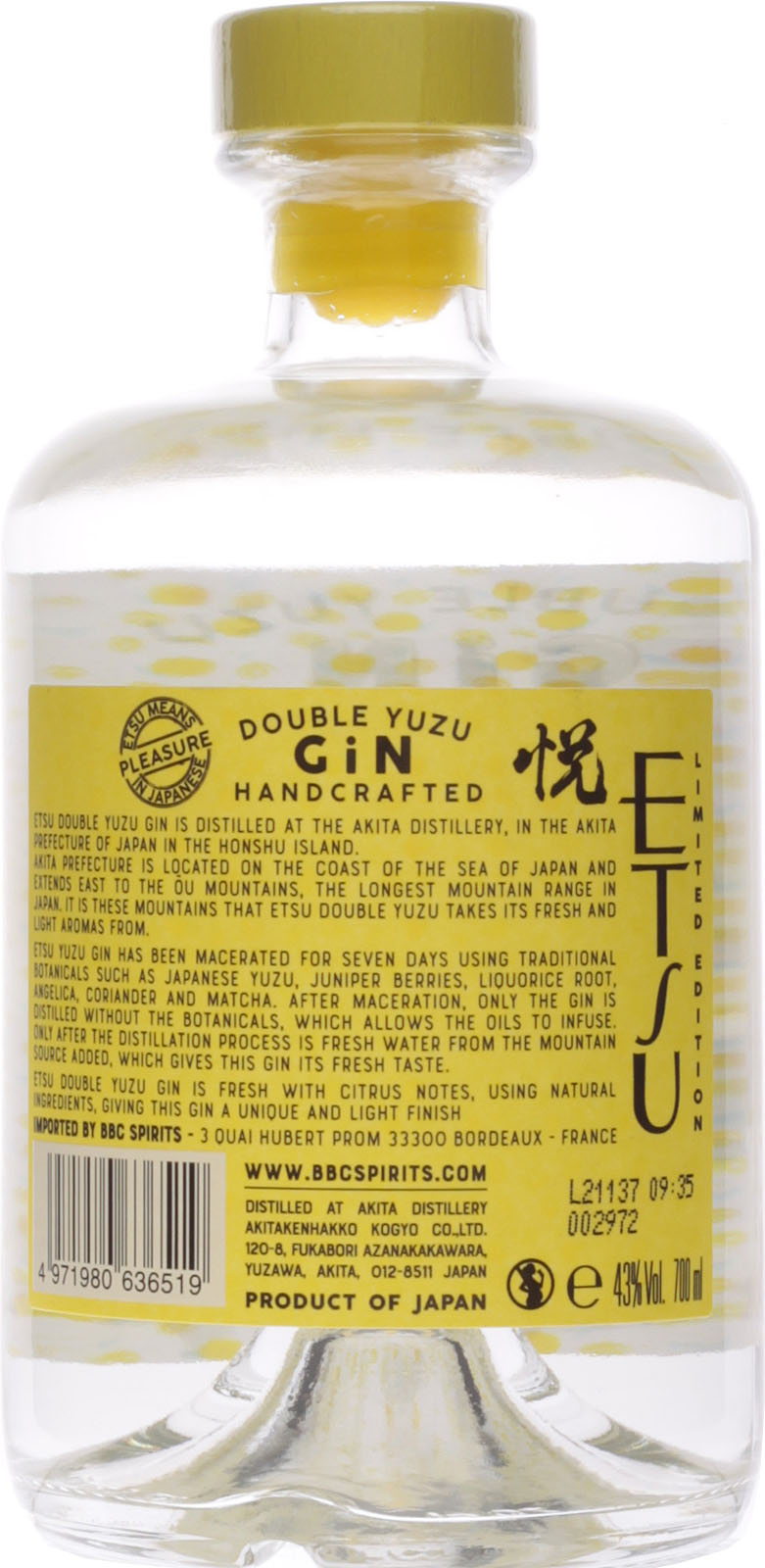 Etsu Double Yuzu Gin 0,7 Liter günstig bei uns im Shop