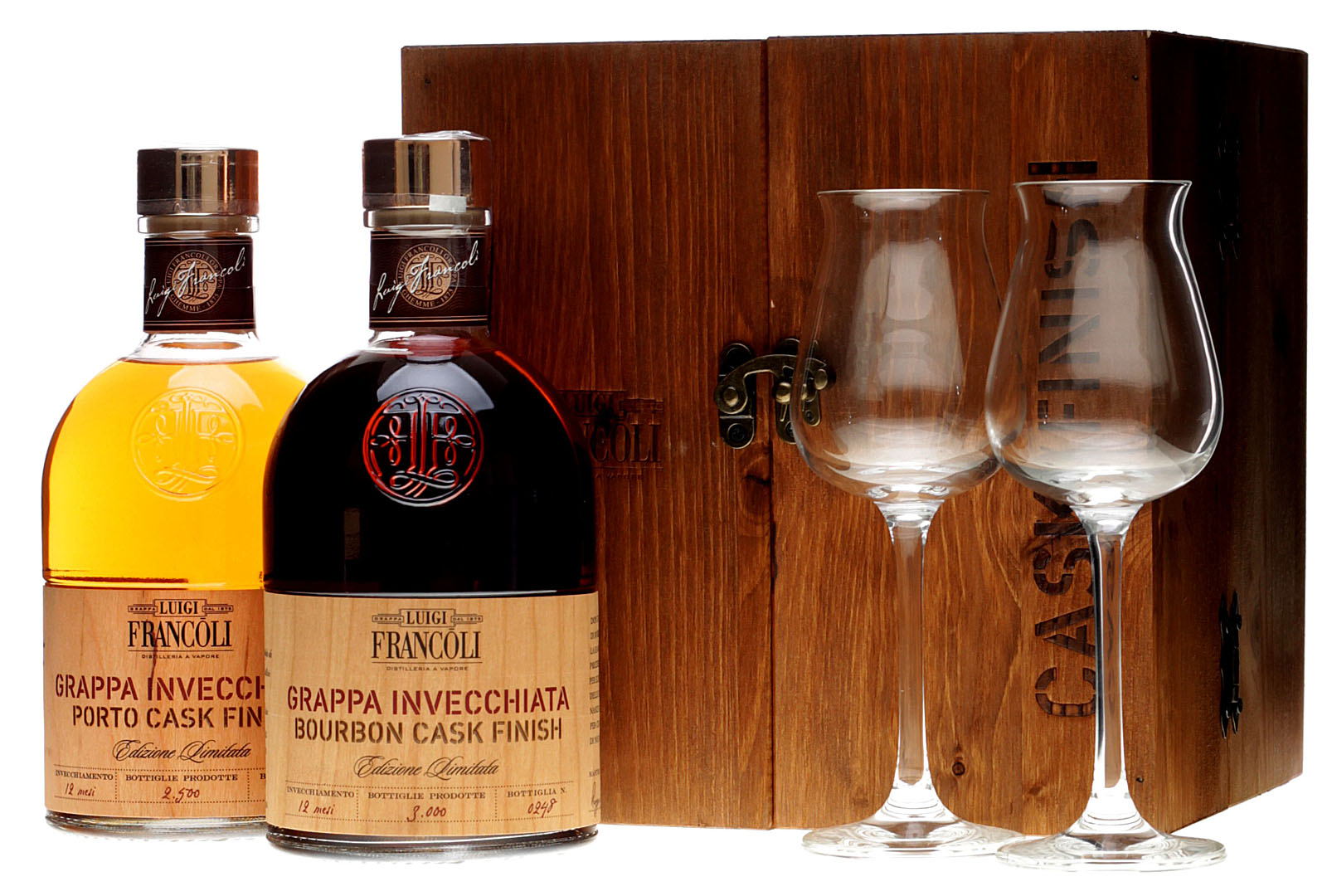 Francoli Grappa Set mit 2 Gläsern 2 x 0,5 Liter kaufen