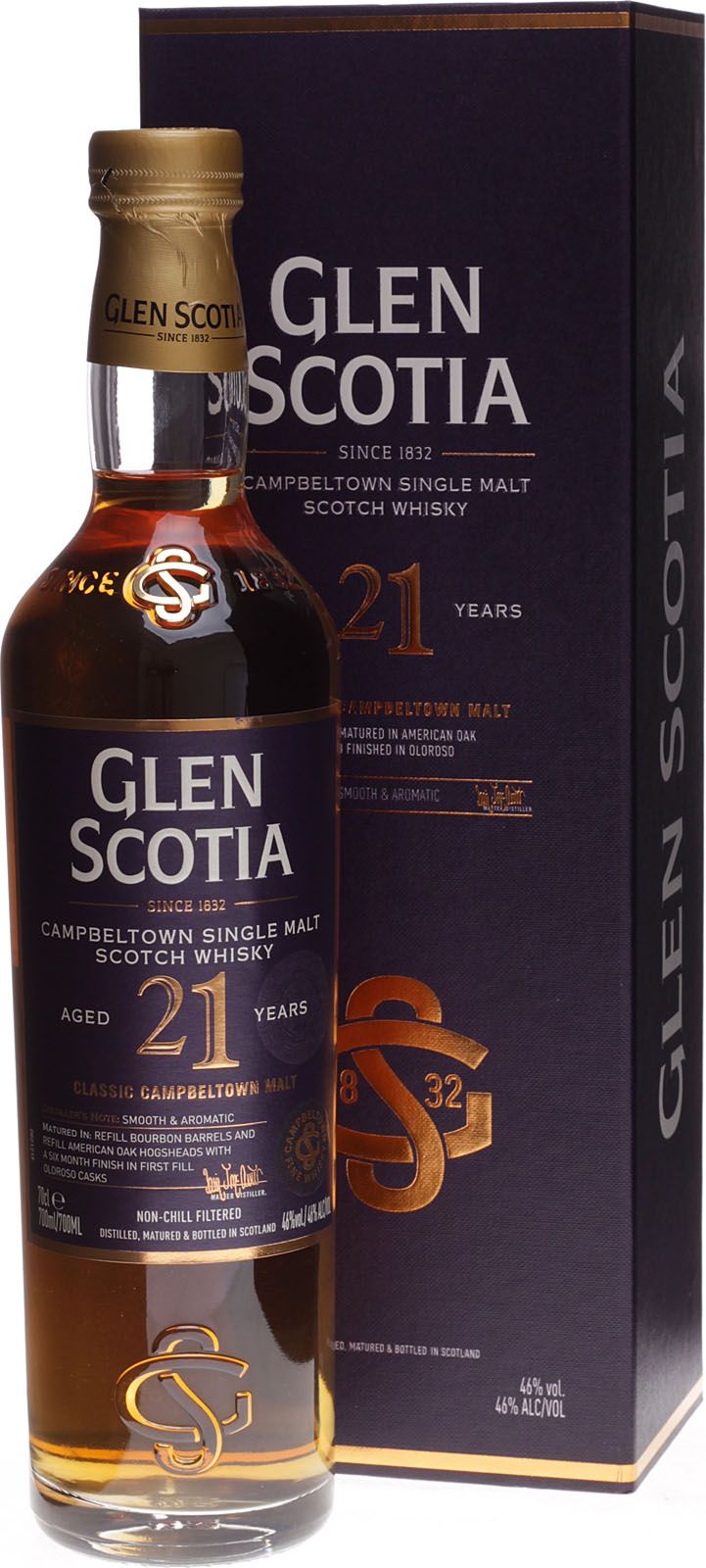 Glen Scotia 21 Jahre Campbeltown Whisky mit 46 % Vol. k