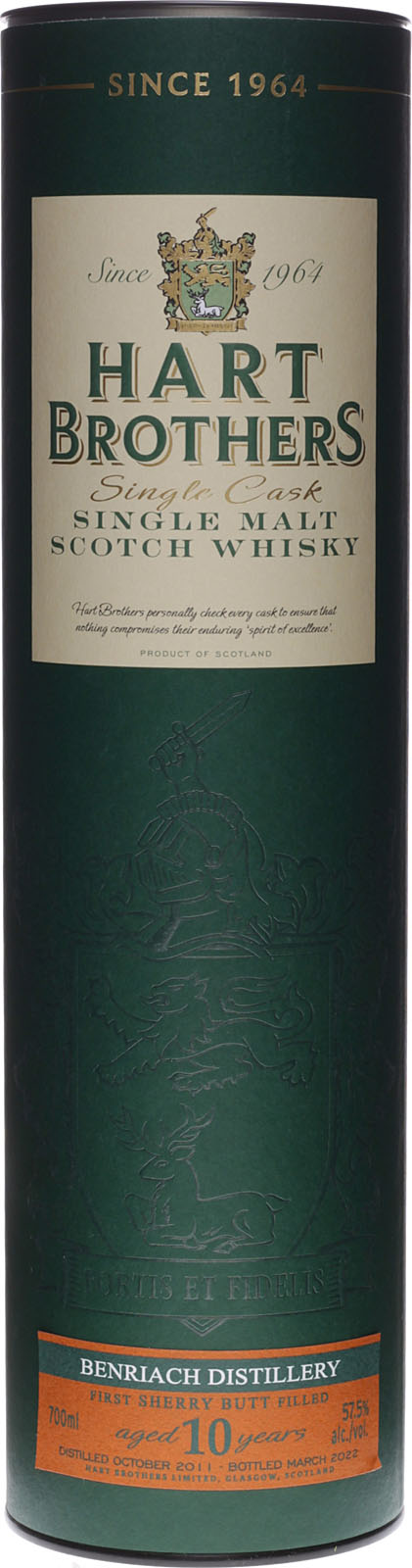 Hart Brothers 10 Jahre Benriach 0,7 Liter 57,5 % Vol. b