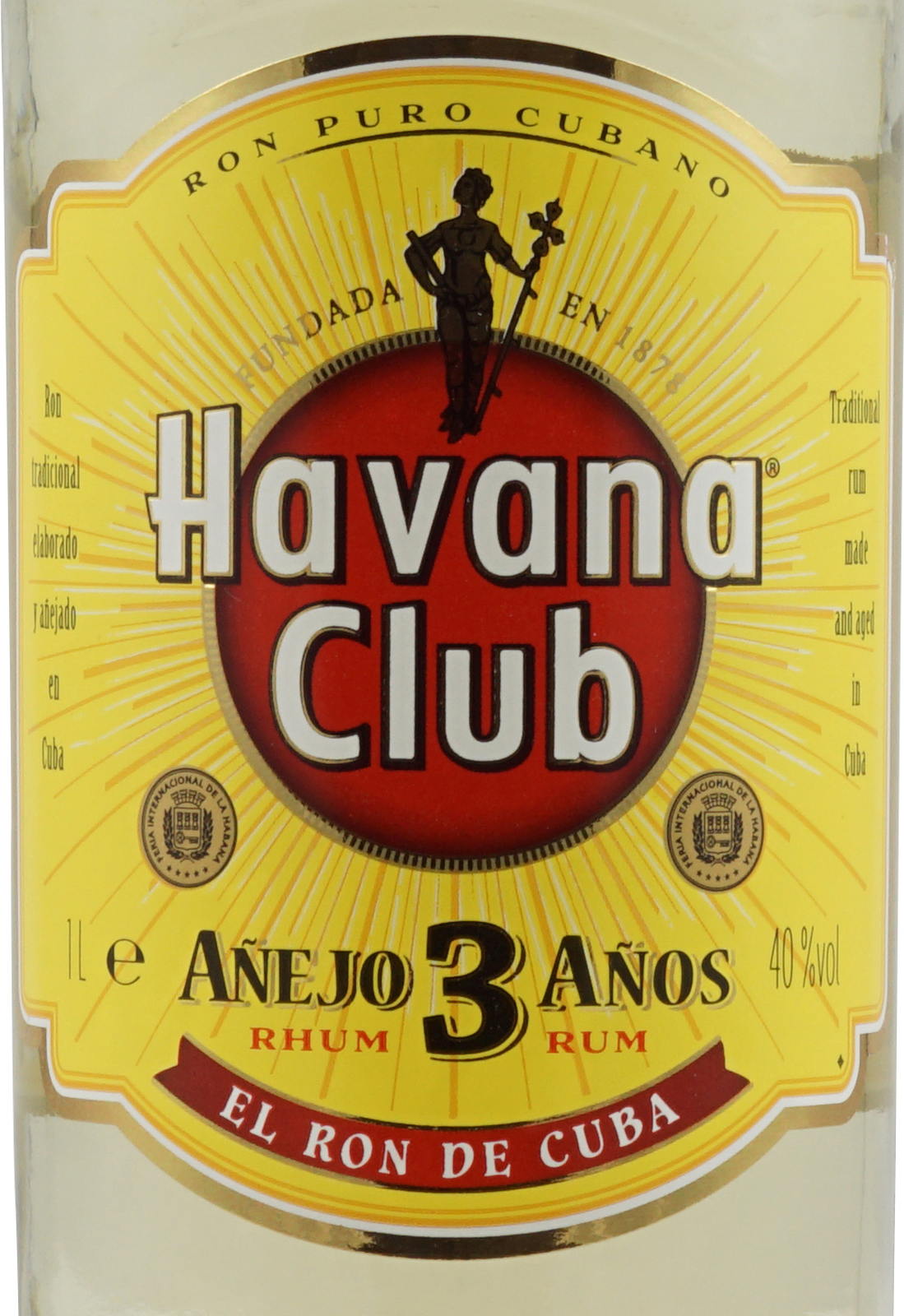 Havana Club 3 Jahre 1 Liter und 40 % Vol. - 450 Rumsort
