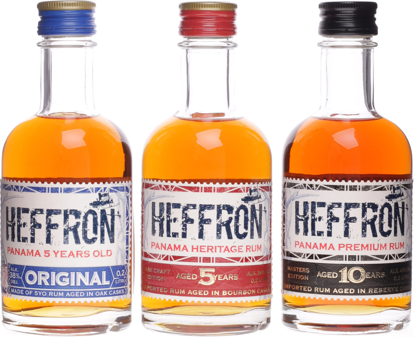 Heffron Rum Tasting Set 3x 0,2 Liter 38,67 % Vol.