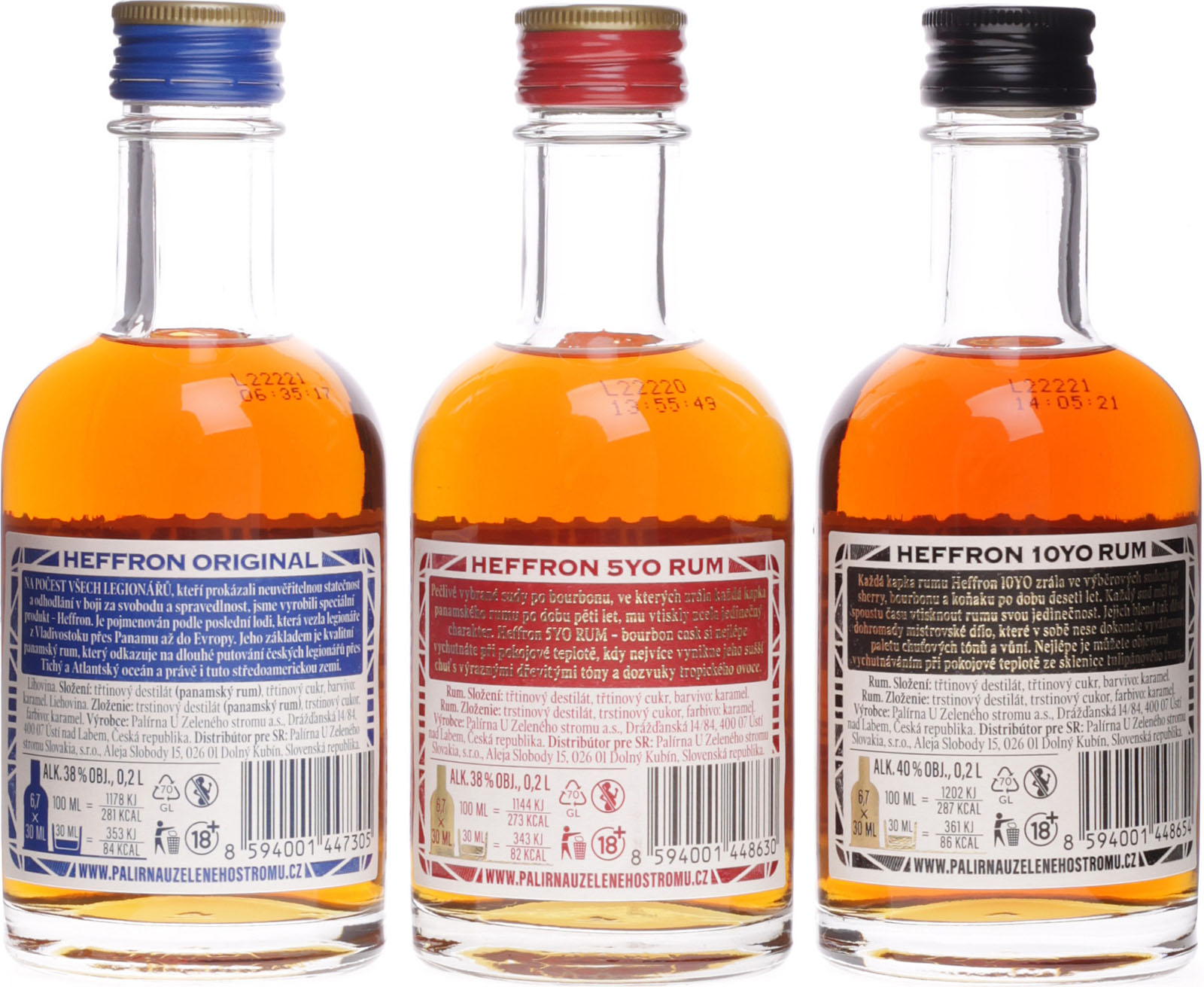 Heffron Rum Tasting Set 3x 0,2 Liter 38,67 % Vol.