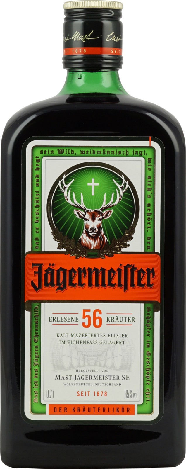 Jägermeister 0,7 Liter 35, Kult mit Hirschlogo