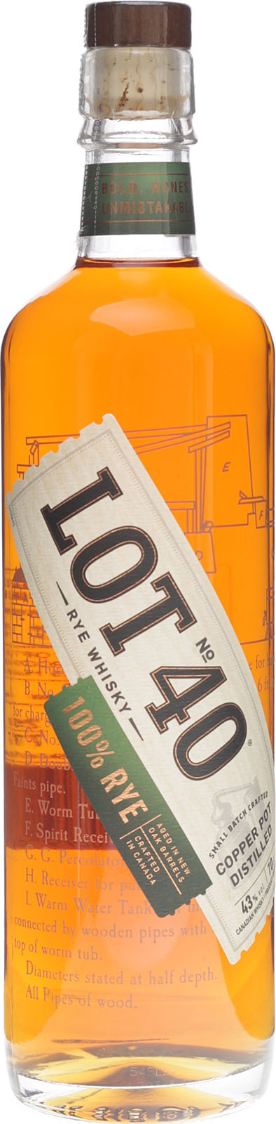 Lot 40 Whisky kommt aus Schottland mit 700ml und 43% Vo