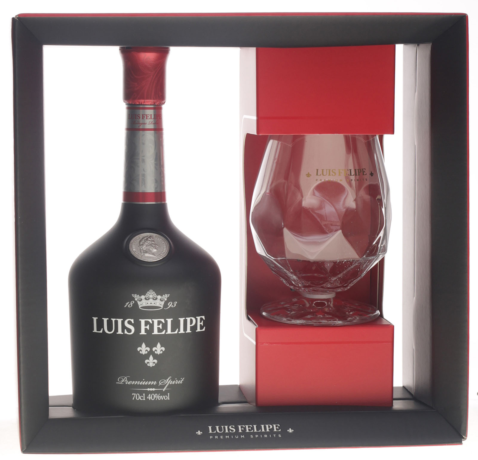 Luis Felipe Brandy mit Glas bei uns kaufen
