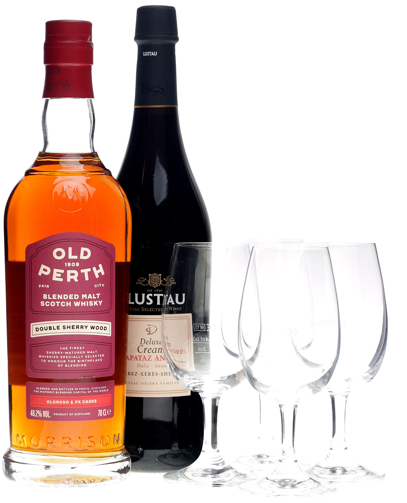Lustau & Old Perth Sherry Set mit 4 Gläsern kaufen