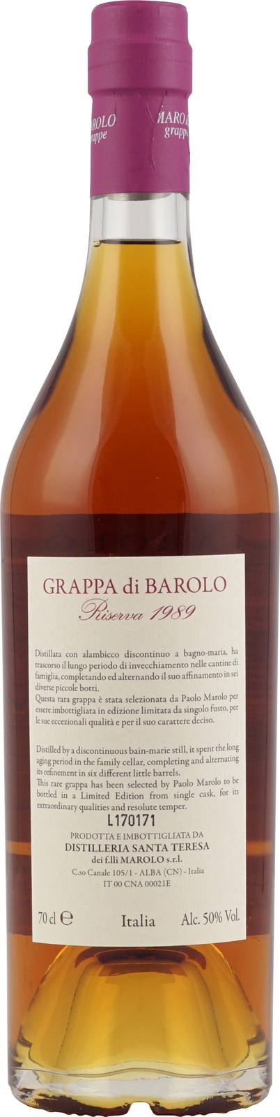Marolo Grappa di Barolo 1989 aus Italien, dem Land des