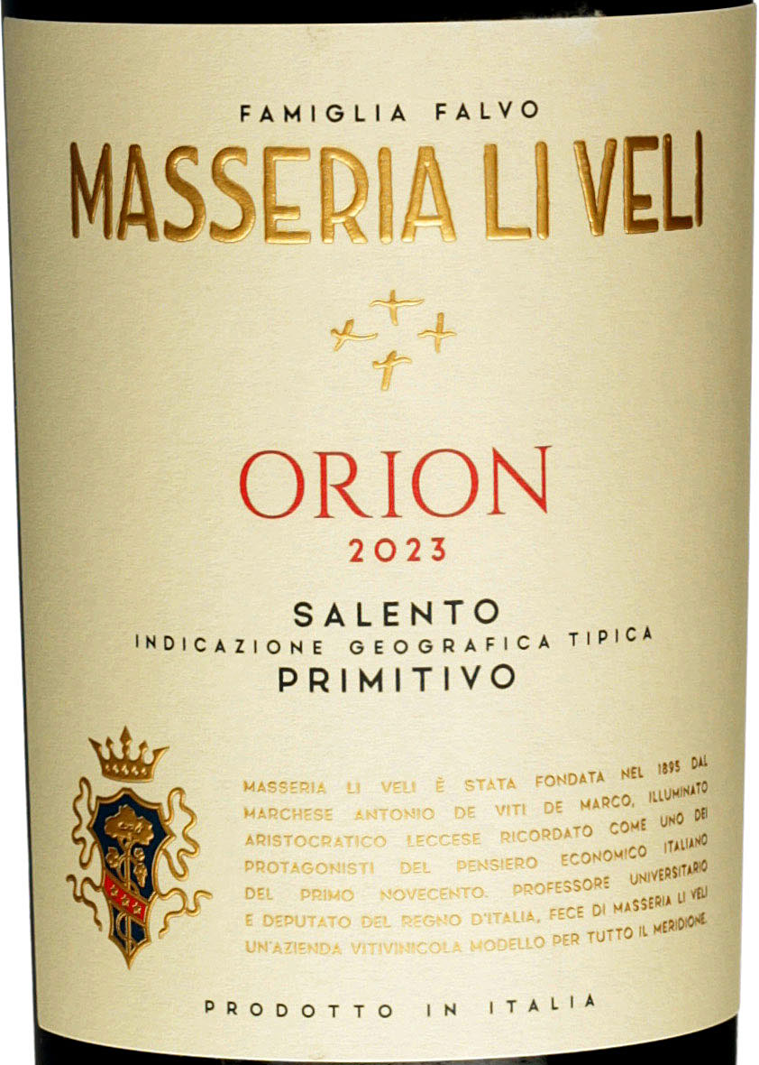 Masseria Li Veli 2023 ORION Primitivo Salento IGT