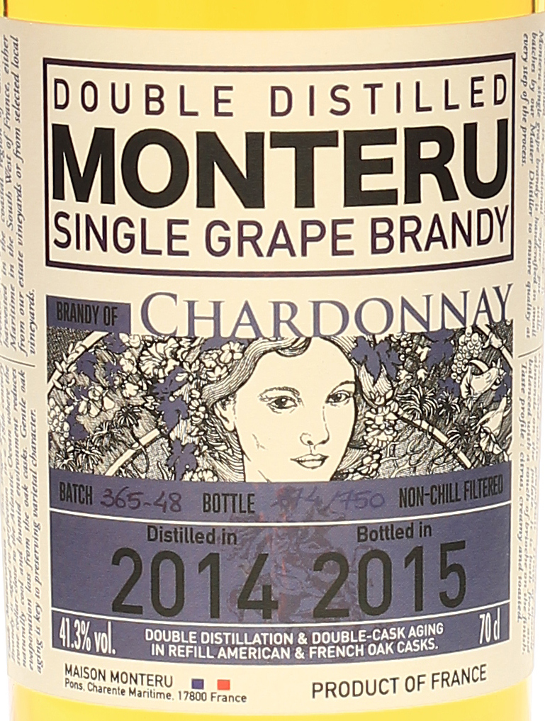 Monteru Chardonnay French Single Grape Brandy, edler We