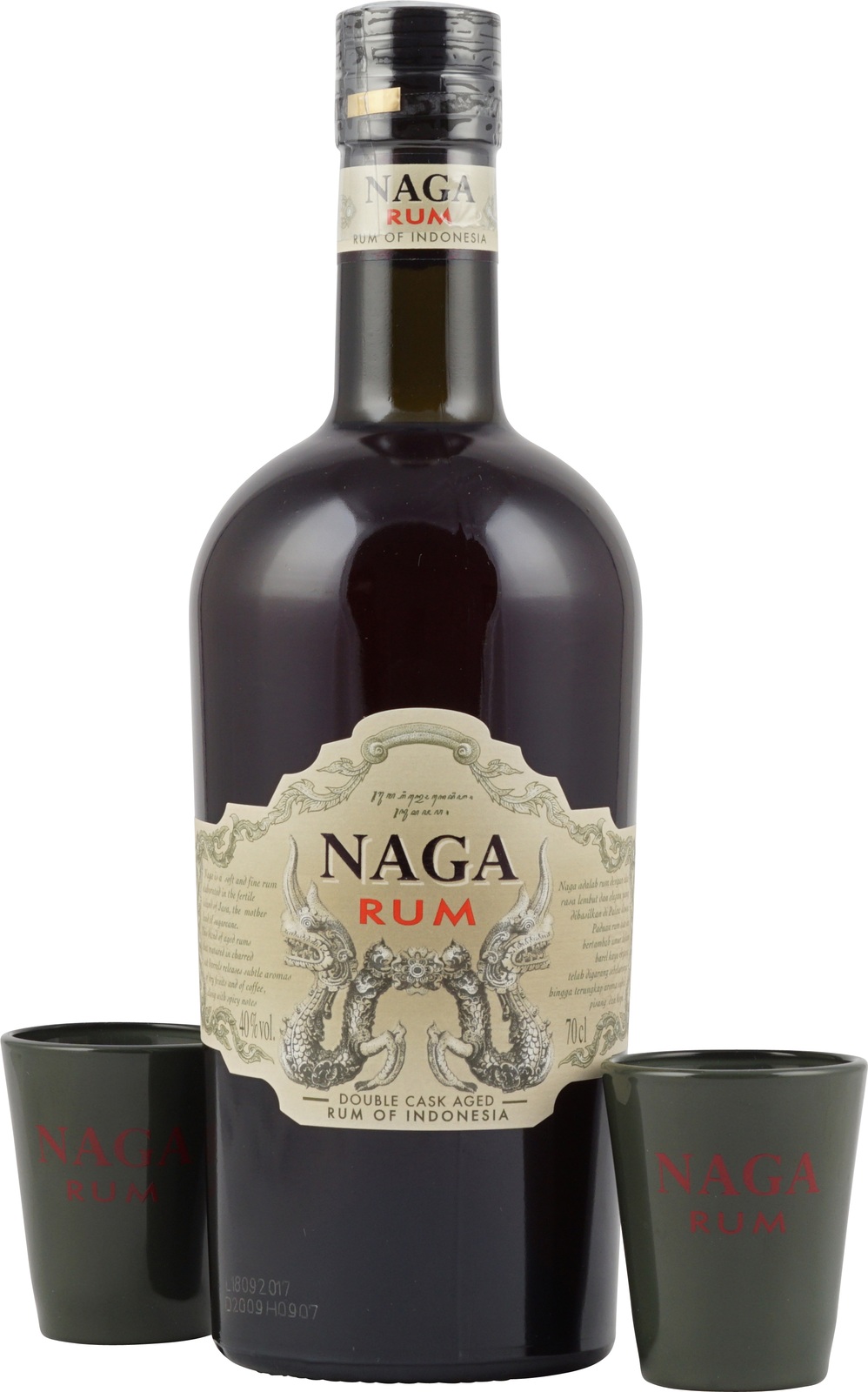 Naga Rum Geschenkset mit 2 Original Rum Gläser der Bren