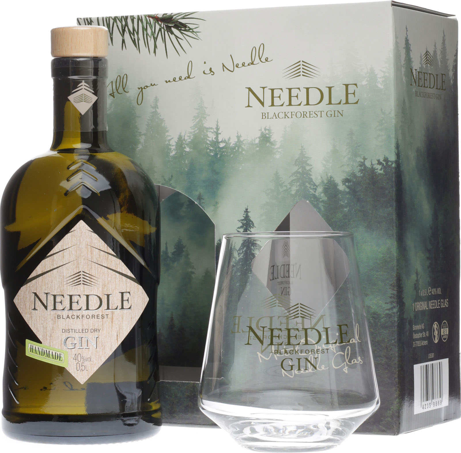 Needle Black Forest Dry Gin 0,5 Liter 40 % Vol. Geschen
