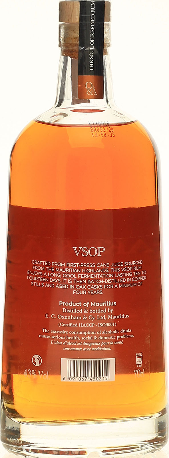 Oaks & Ames VSOP Rum 0,7 Liter 43 % Vol.