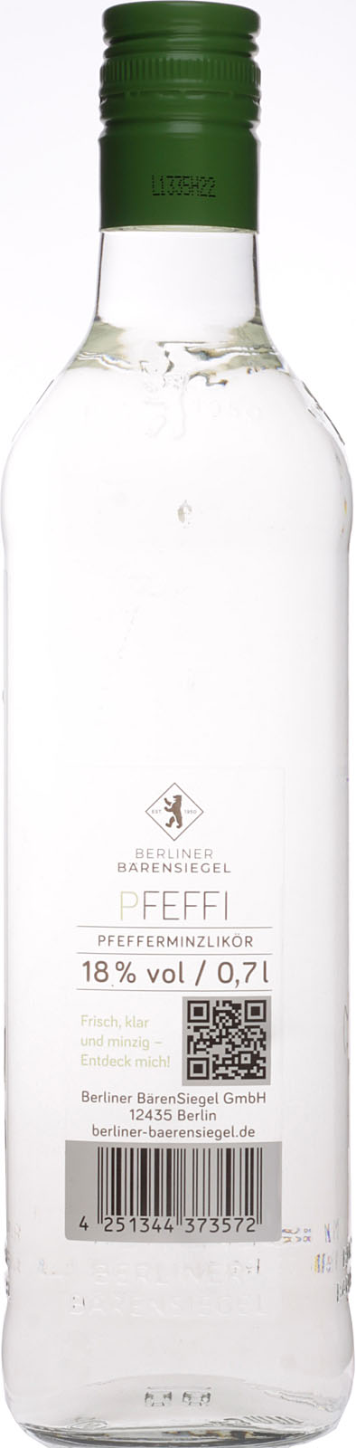 Pfeffi Berlin Pfefferminzlikör 0,7 Liter 18 % Vol. im S