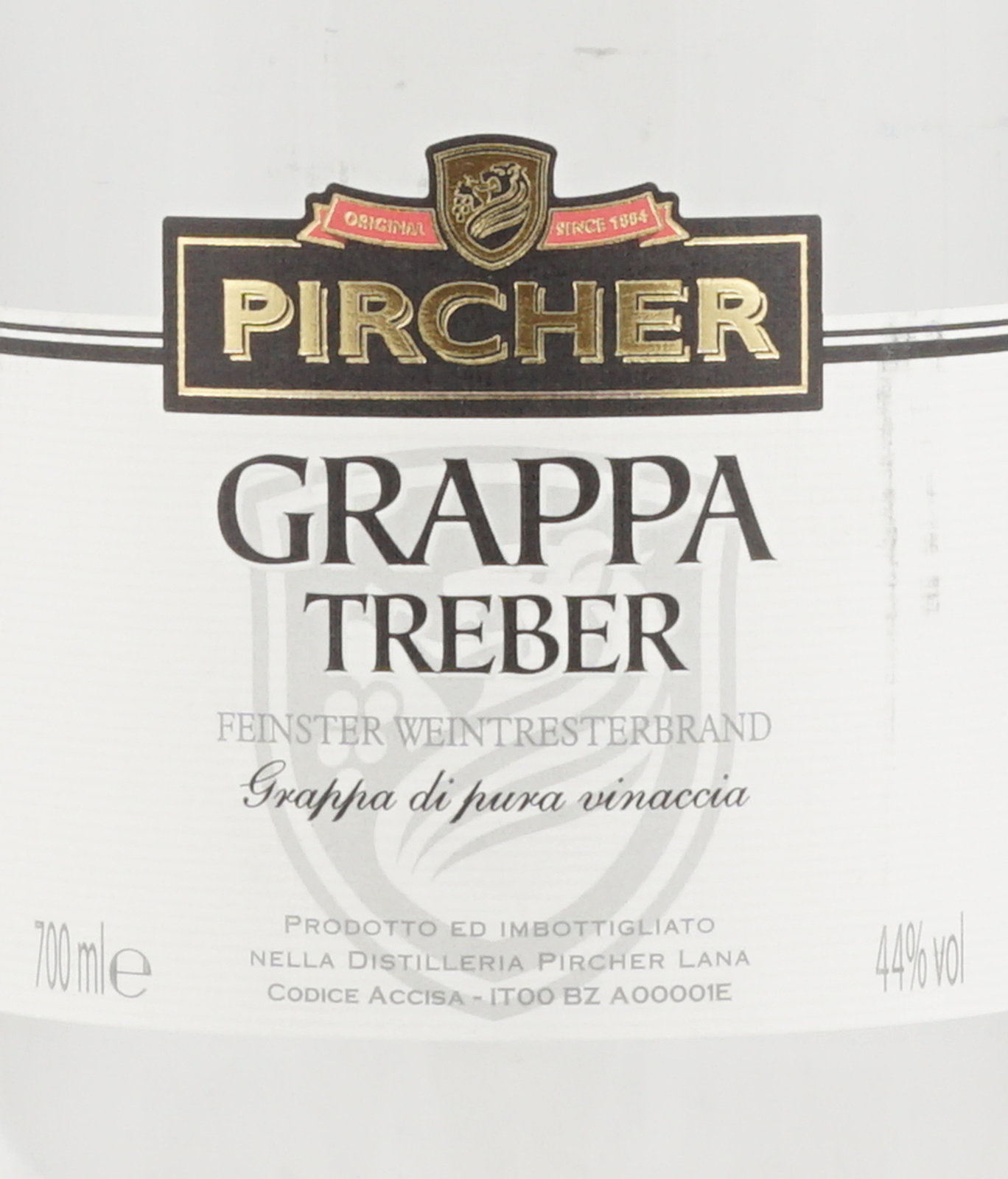 Pircher Grappa Treber aus vollreifen italienischen Trau