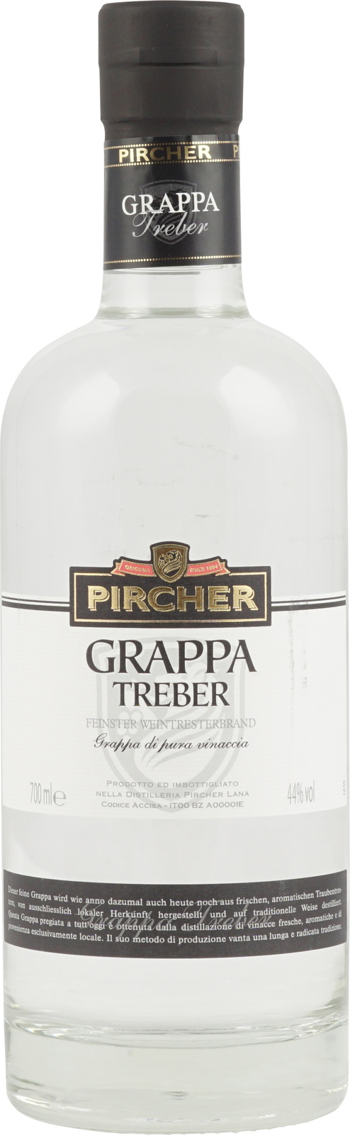 Pircher Grappa Treber aus vollreifen italienischen Trau