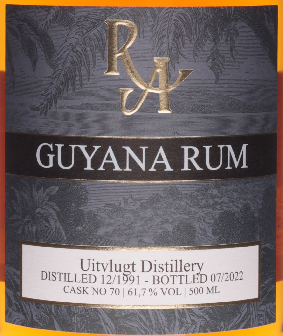 RA Rum Artesanal Guyana 1991 Uitvlugt 0,5 Liter 61,7 %