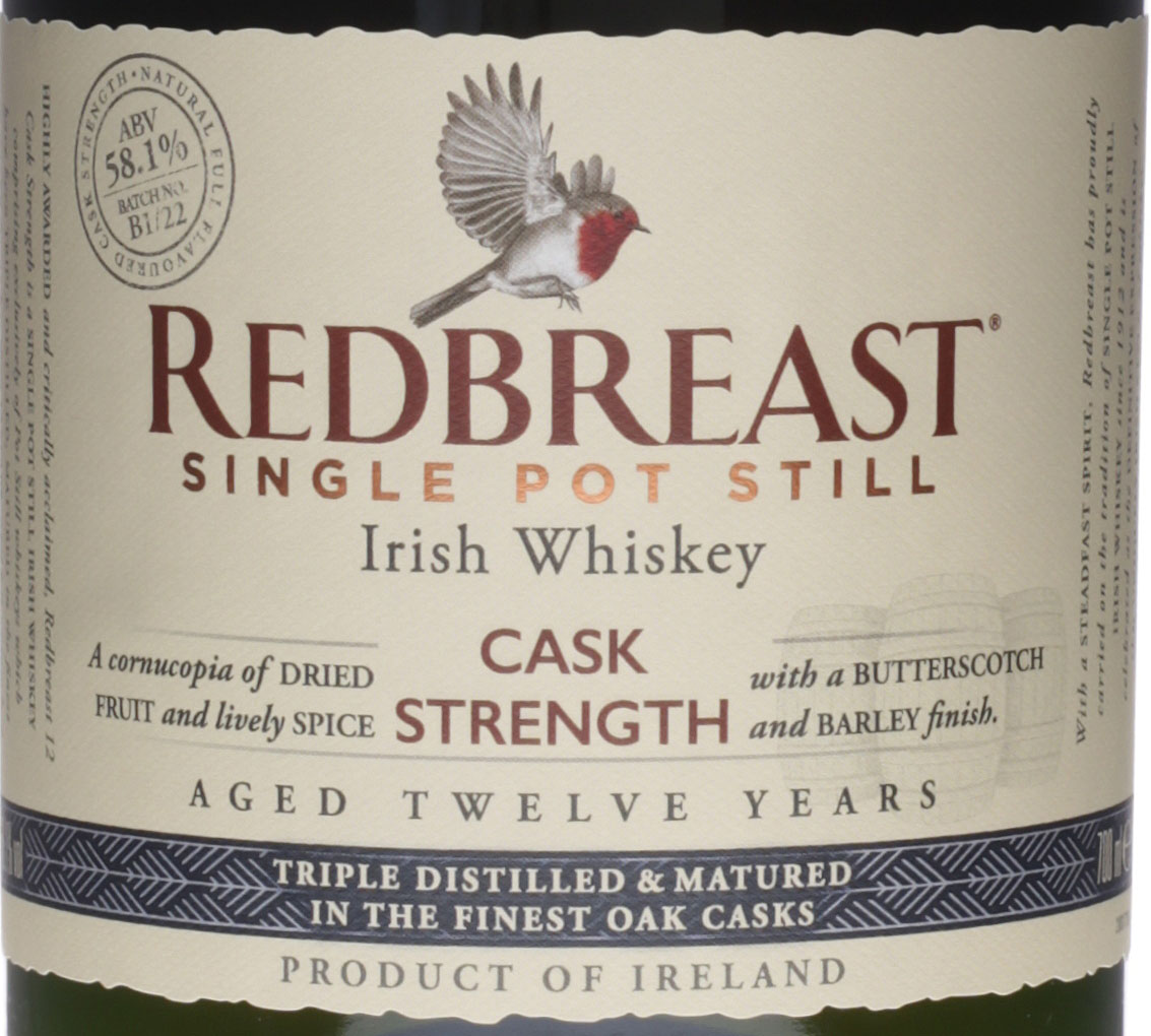Redbreast 12 Jahre Cask Strength 0,7 Liter 58,1 % Vol.