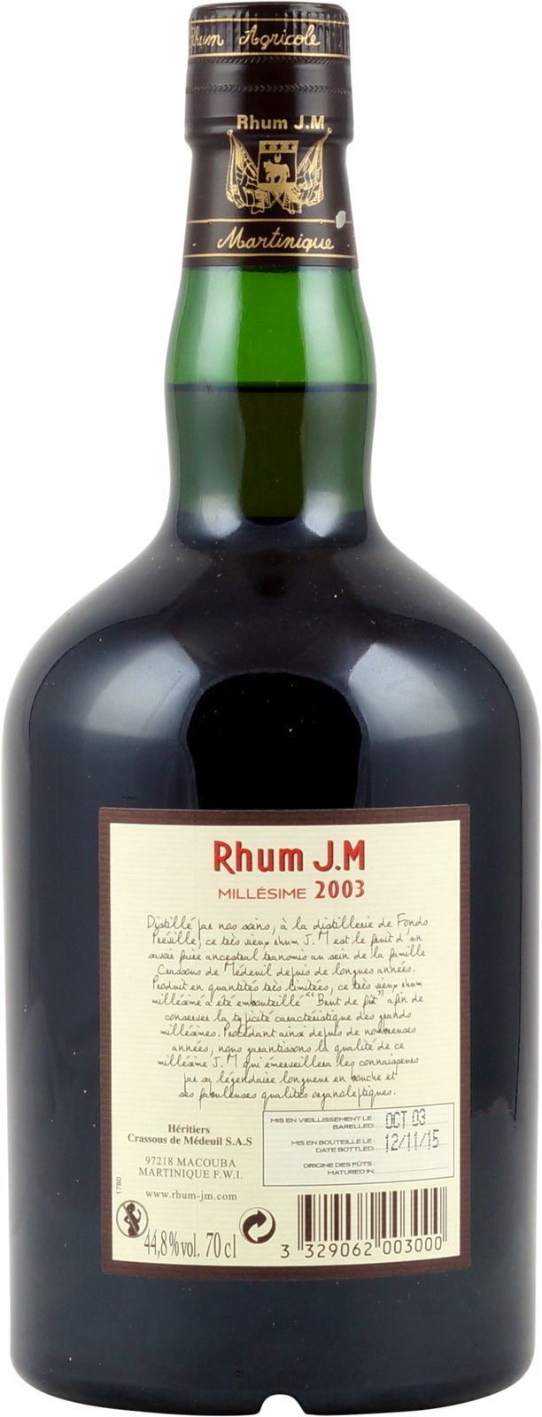 Rhum J.M Vintage 2003 aus der wunderbaren Inselbrennere