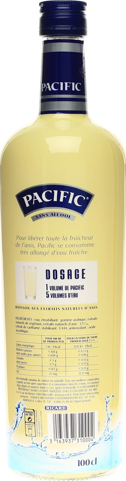 Ricard Aperitif Pacific Anis ohne Alkohol, köstlicher G