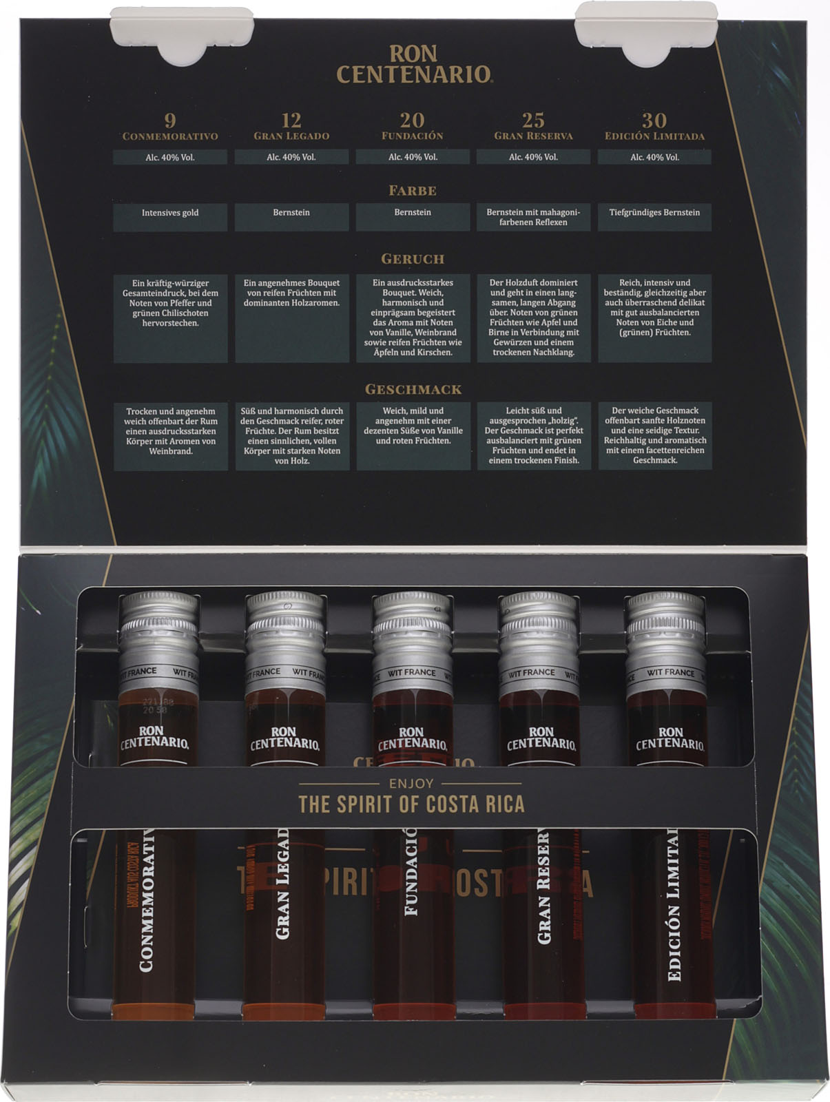 Ron Centenario Rum Tasting Set 5 x 0,05 Liter 40 % Vol.