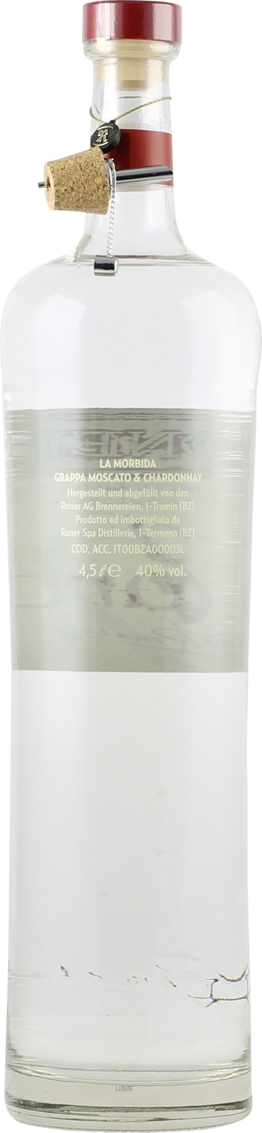 Roner Grappa La Morbida 4,5 Liter 40 % Vol.
