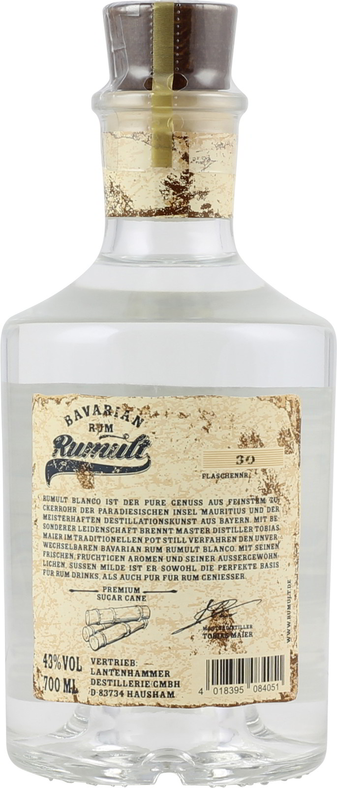 Rumult Blanco Bavarian Rum 0,7 Liter 43 % Vol.