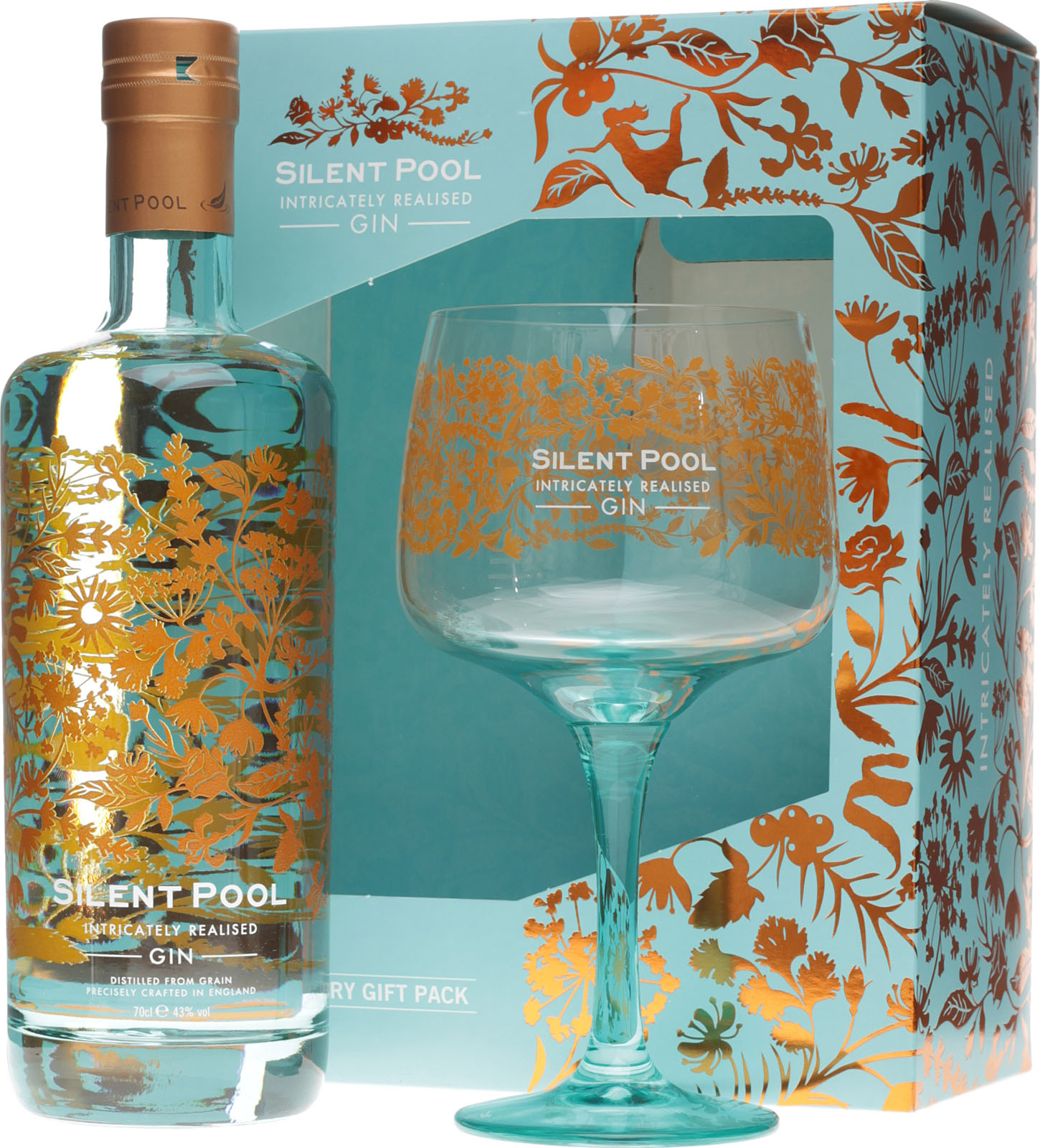 Silent Pool Gin + Glas, Premium Gin im edlen Geschenkse
