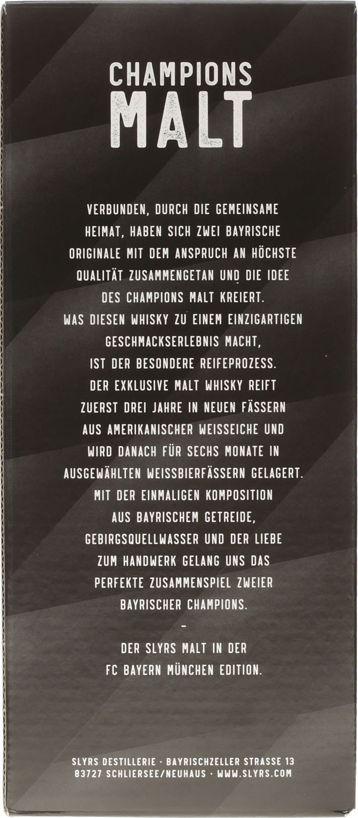 Slyrs Champions Malt Whisky FC Bayern München im Shop