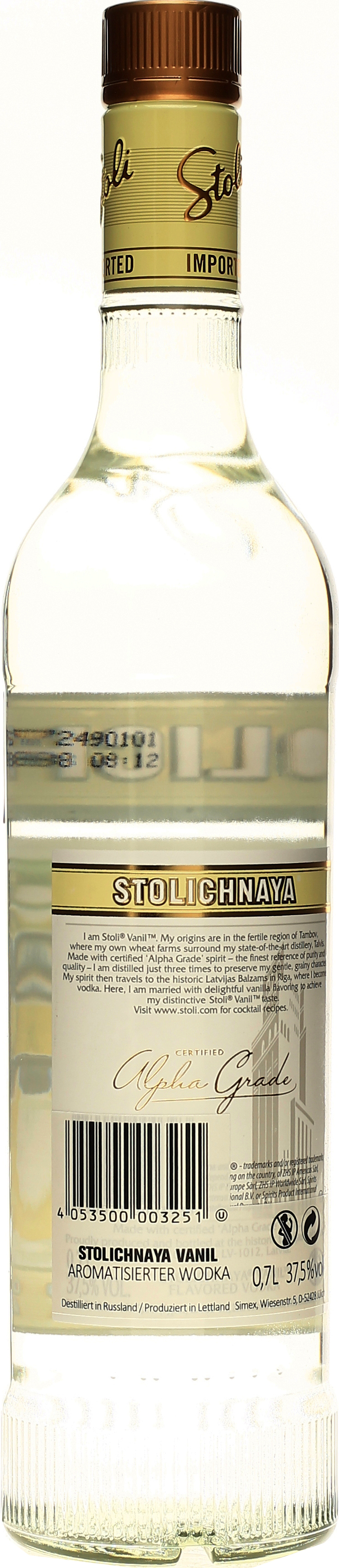 Stoli Vanil, aromatisierter Vodka Vanille